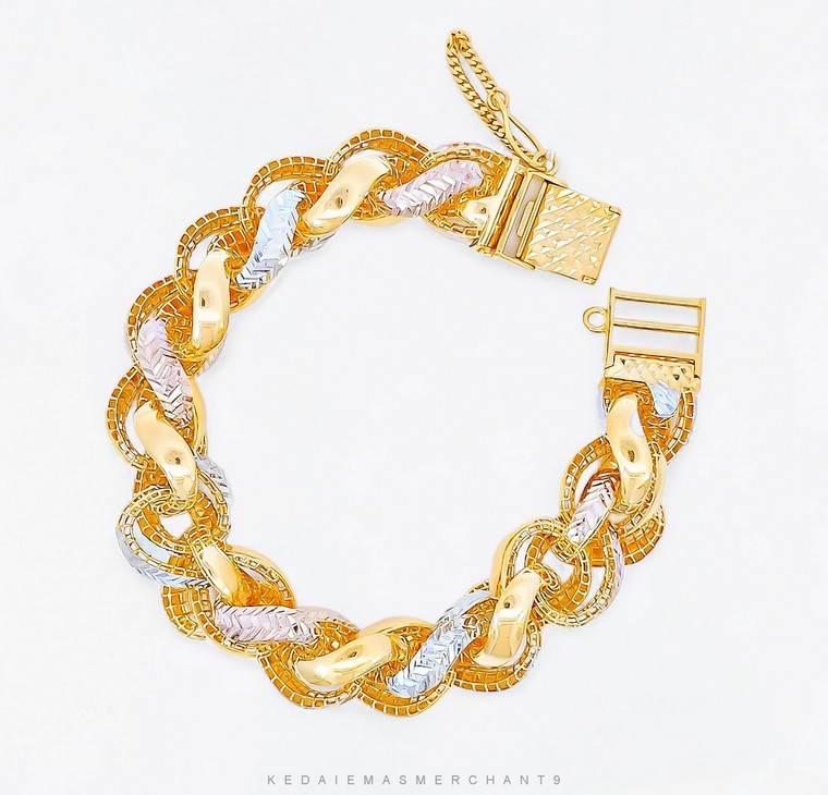 Rantai Tangan Tocang Polish Dimensi 3C L:1.2CM