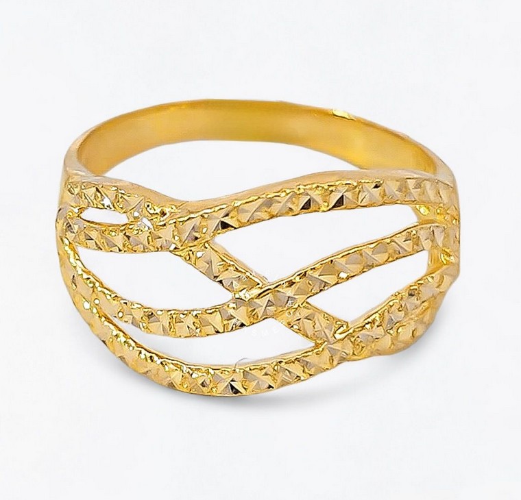 Cincin Emas Wave Silang L:1.1CM