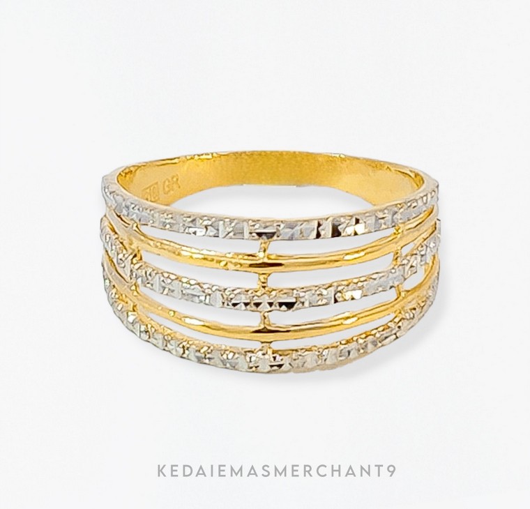 Cincin Emas KLCC 5 Layer Diamond Cut L:0.9CM