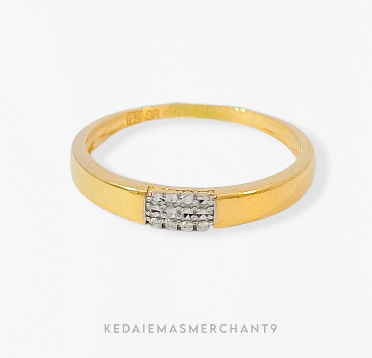 Cincin Emas Polish Diamond Cut L:0.3CM