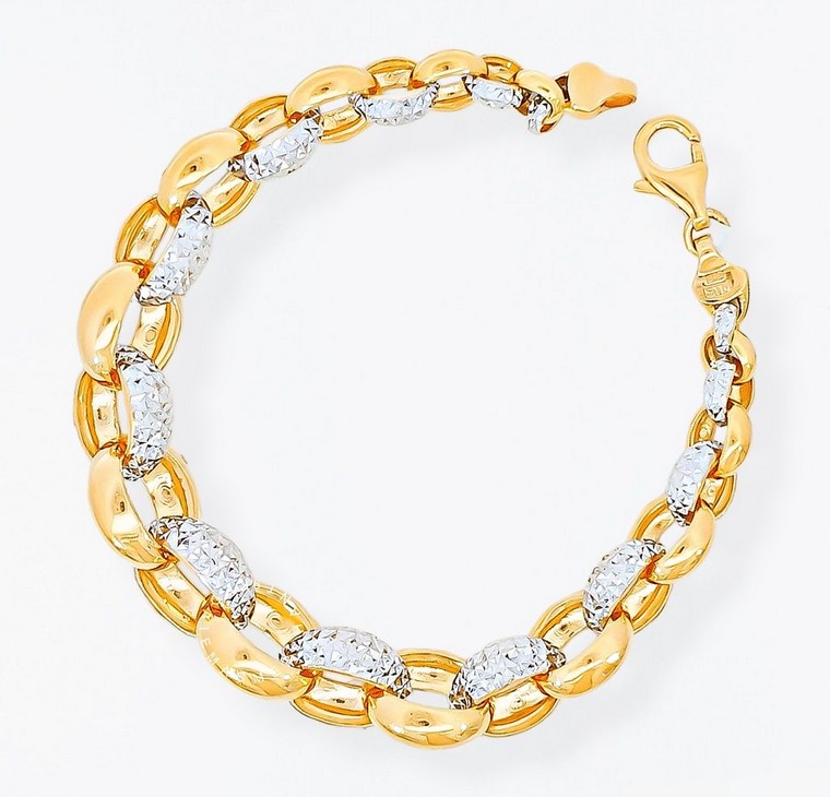 Rantai Tangan Sauh PSL Perut Ular Diamond Cut 2C L:1.1CM
