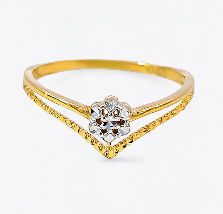 Cincin Emas Lvisa Bunga Diamond Cut