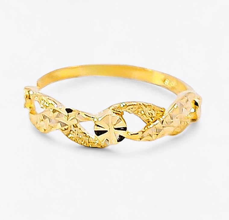 Cincin Emas Tocang Dot Dimensi Pasir L:0.5CM