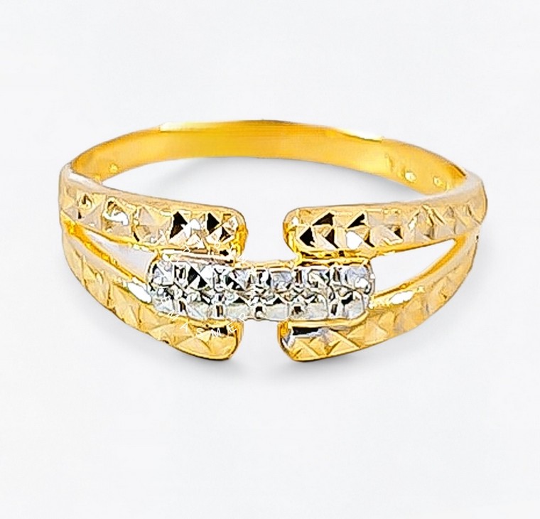 Cincin Emas Belt Dimensi Diamond Cut 2C L:0.65CM