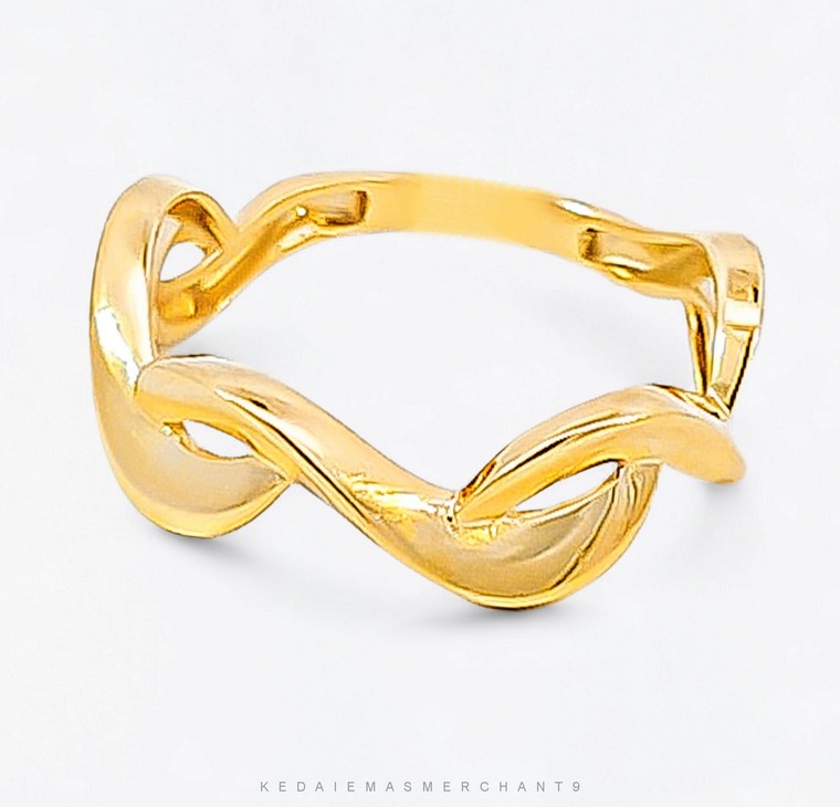 Cincin Emas Wave Polish