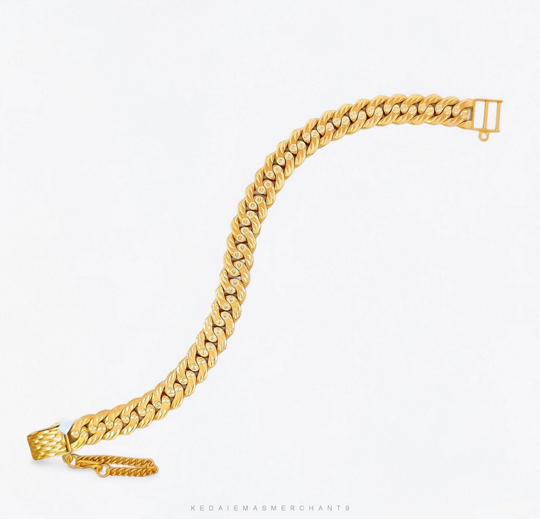 Rantai Tangan Kelisa Padu L:0.9CM (KLIP PETAK)