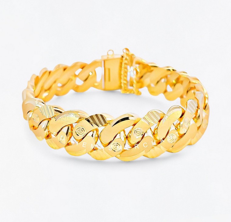 Rantai Tangan Puteri Padu L:1.2CM (Klip Petak)