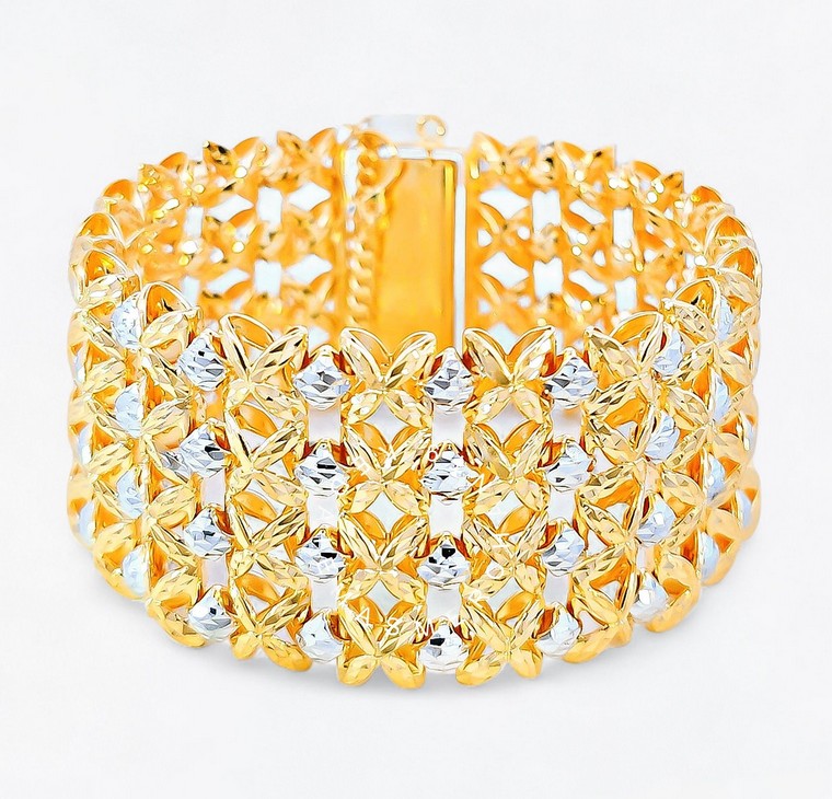 Rantai Tangan Bunga Tanjung 4Layer 2C L:3CM (KLIP PETAK)