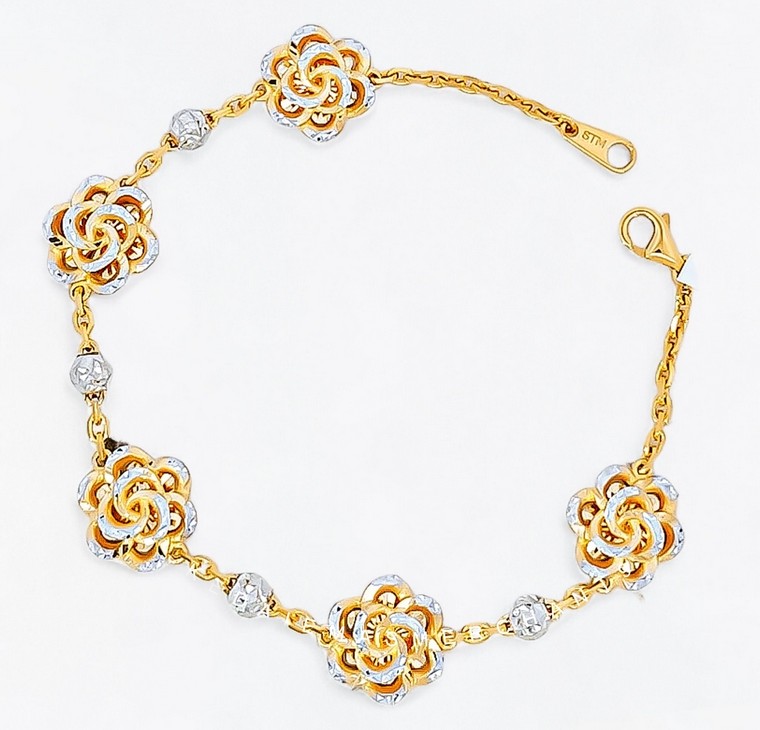 Rantai Tangan Sauh Bunga Rose Candy Dimensi 2C L:1.1CM