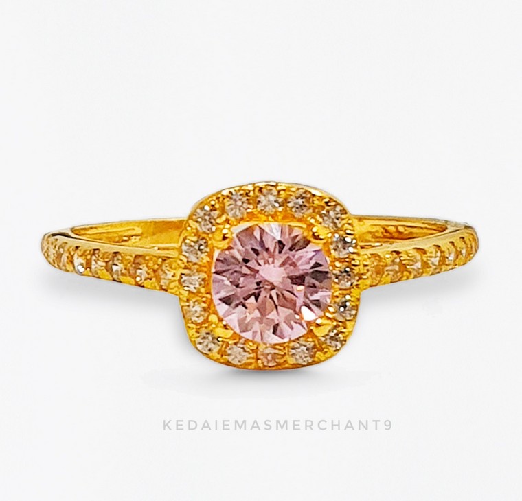 Cincin Emas Permata Pink 6780