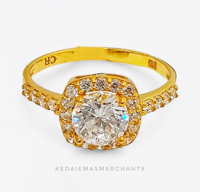 Cincin Emas Permata Cera M9006 Square