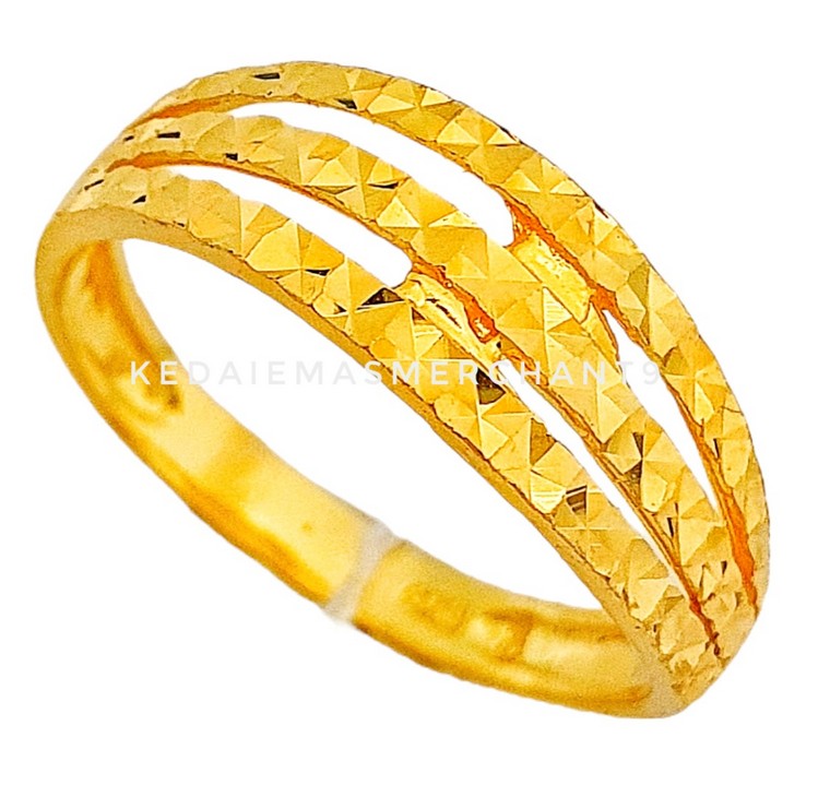 Cincin Emas KLCC 3 Layer Wave