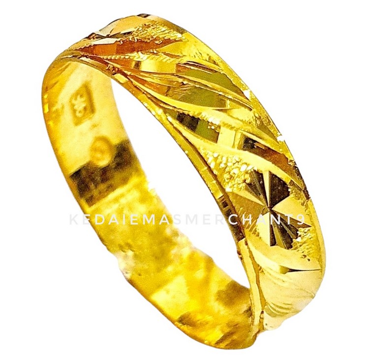 Cincin Emas Belah Rotan Star Beralun III