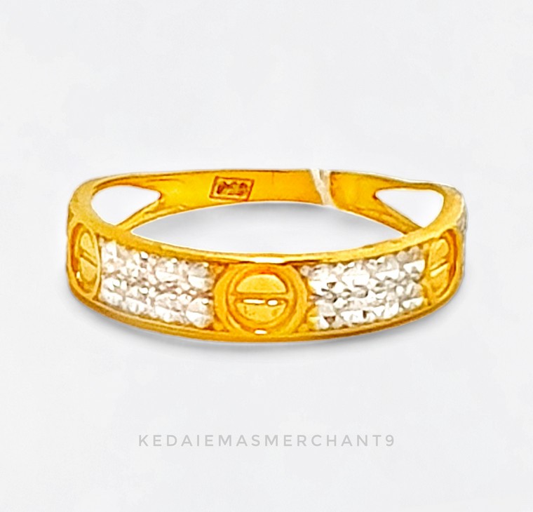 Cincin Emas Ctier Diamond Cut Chrome