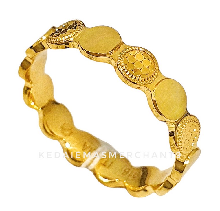 Cincin Emas Italian Bold Honeycomb
