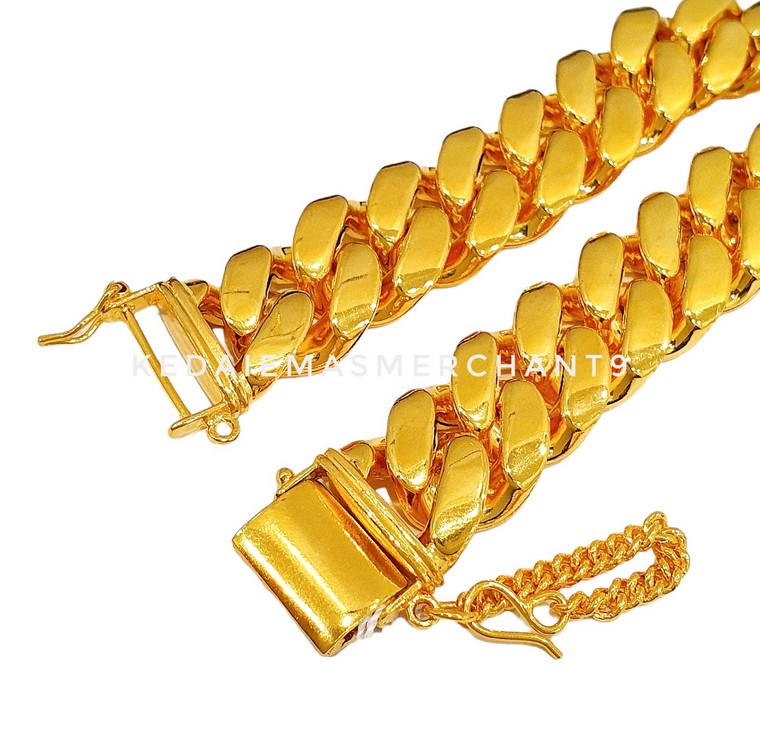 Rantai Tangan Gajah Polish Klip Petak L:1.4CM