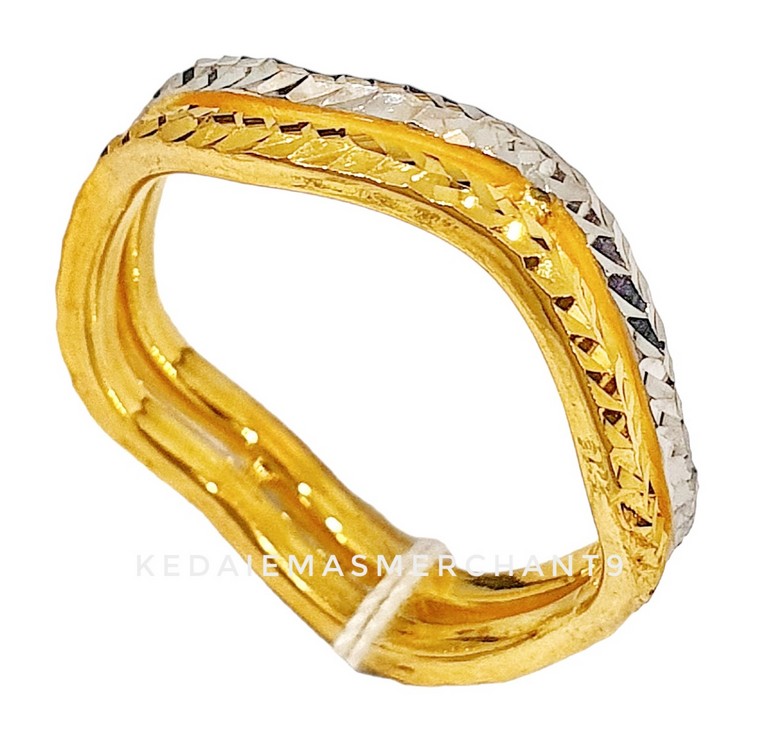 Cincin Emas Wave Double Chrome STM