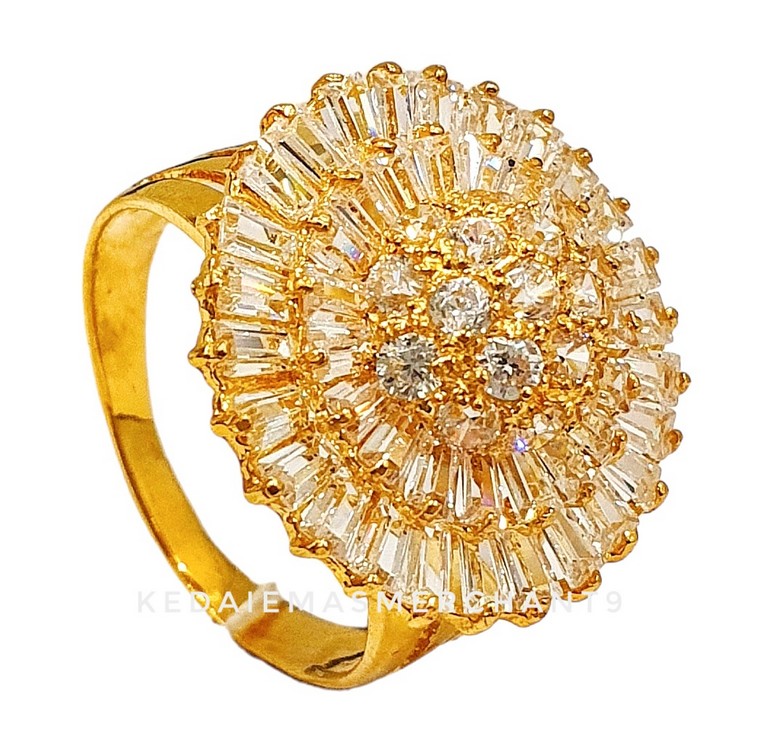 Cincin Emas Sunflower Permata King
