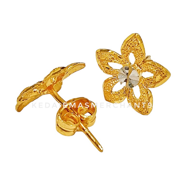 Subang Paku Bunga Tulips Chrome L:1.2CM