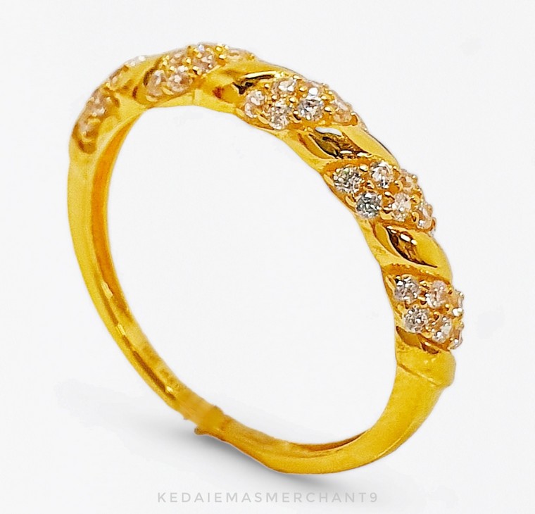 Cincin Emas Rope Permata