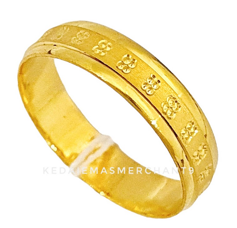 Cincin Emas Belah Rotan Dot 3 Layer