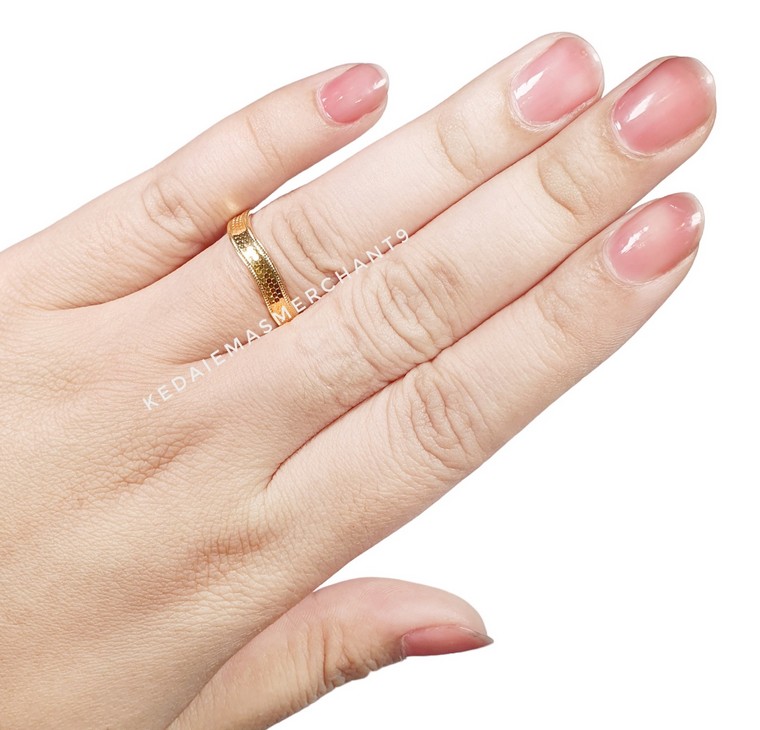 Cincin Emas Italian Honeycomb Wave