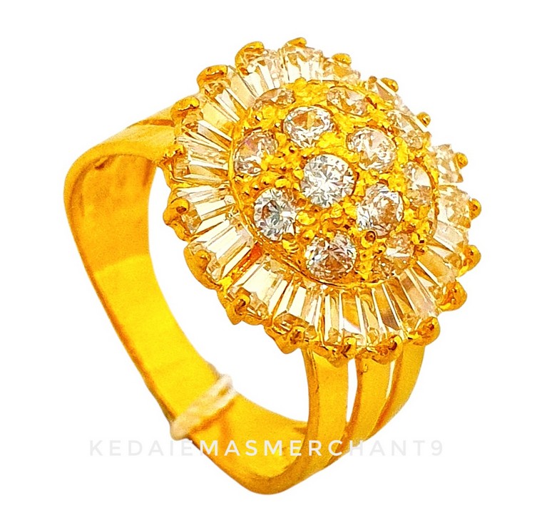 Cincin Emas Sunflower Permata I