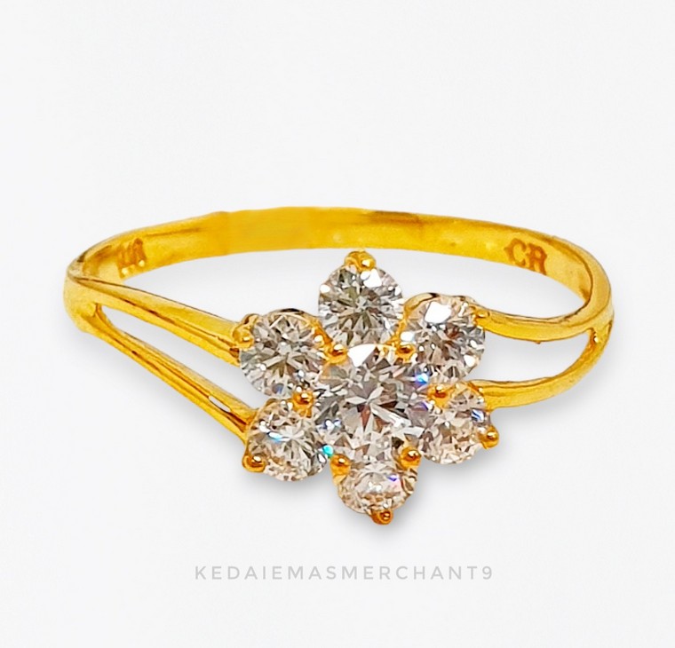 Cincin Emas Permata Cera 9051 Bunga