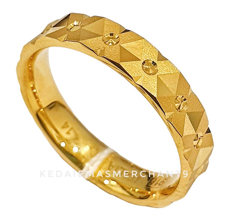 Cincin Emas Italian Geometric