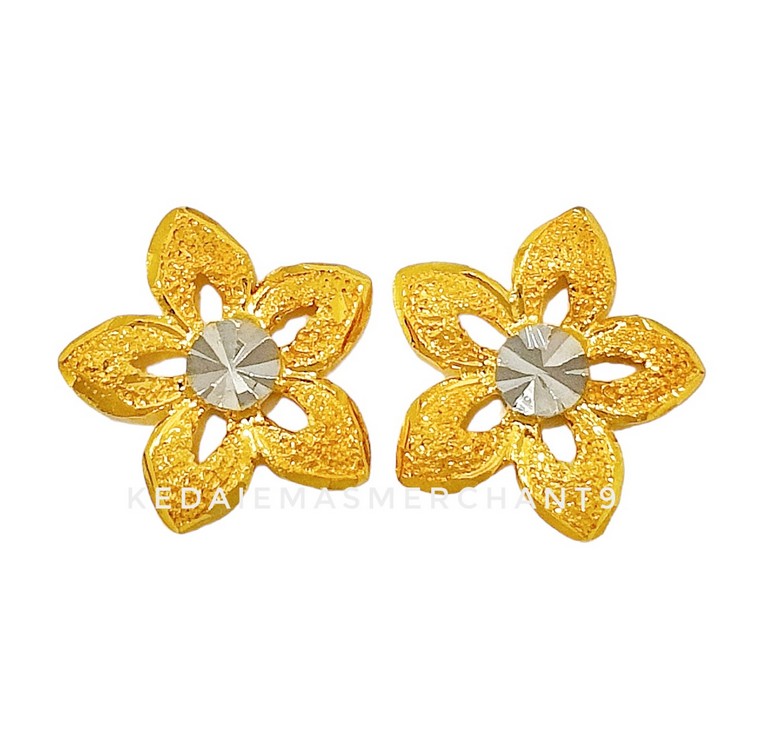 Subang Paku Bunga Tulips Chrome L:1.2CM