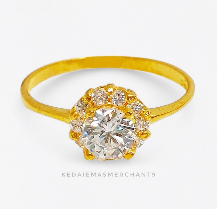 Cincin Emas Permata 6647 Bunga