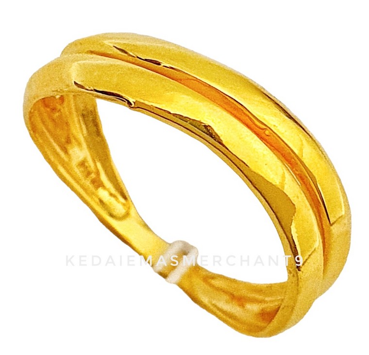 Cincin Emas Wave 2 Layer